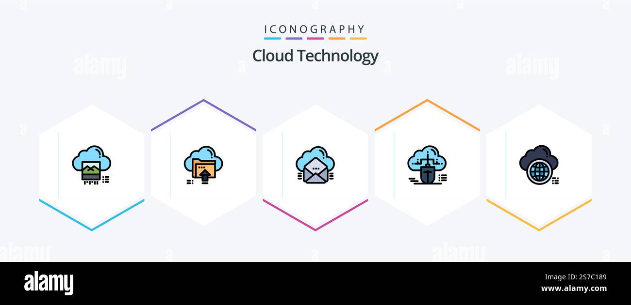Cloud Technology 25 FilledLine icon pack including connected. mouse ...