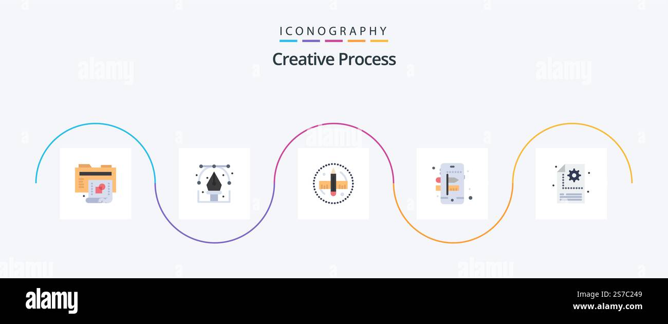 Creative Process Flat 5 Icon Pack Including process. process. pen ...