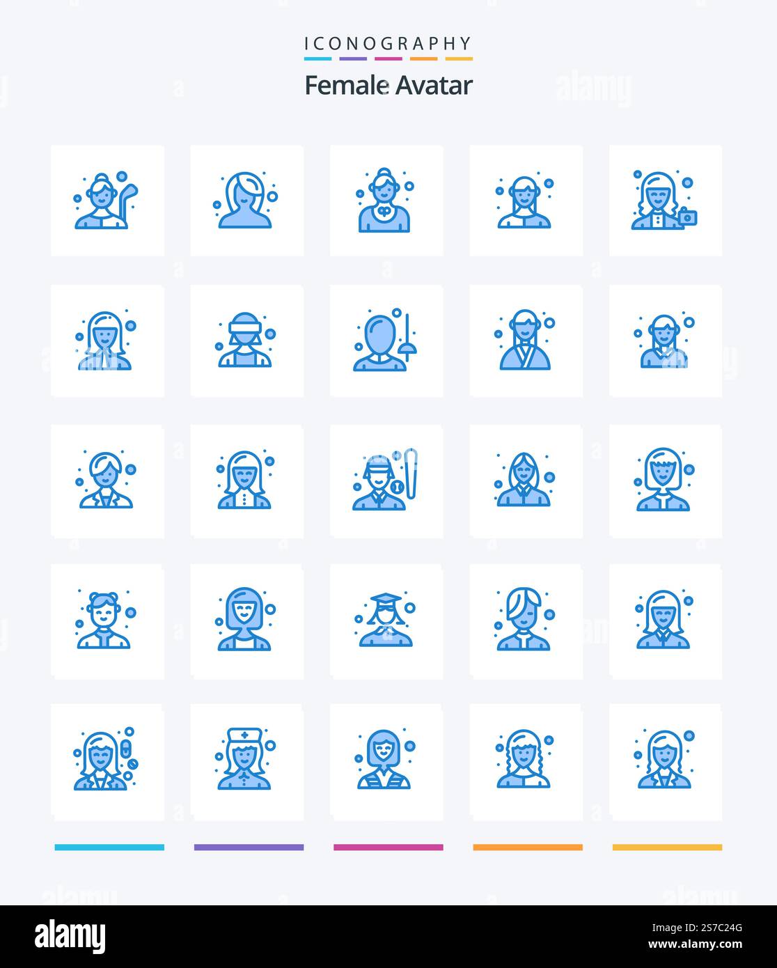 Creative Female Avatar 25 Blue icon pack Such As business. female ...