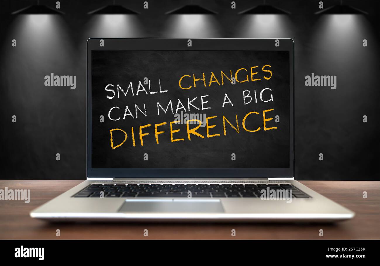 small changes can make big difference - motivational slogan Stock Photo ...