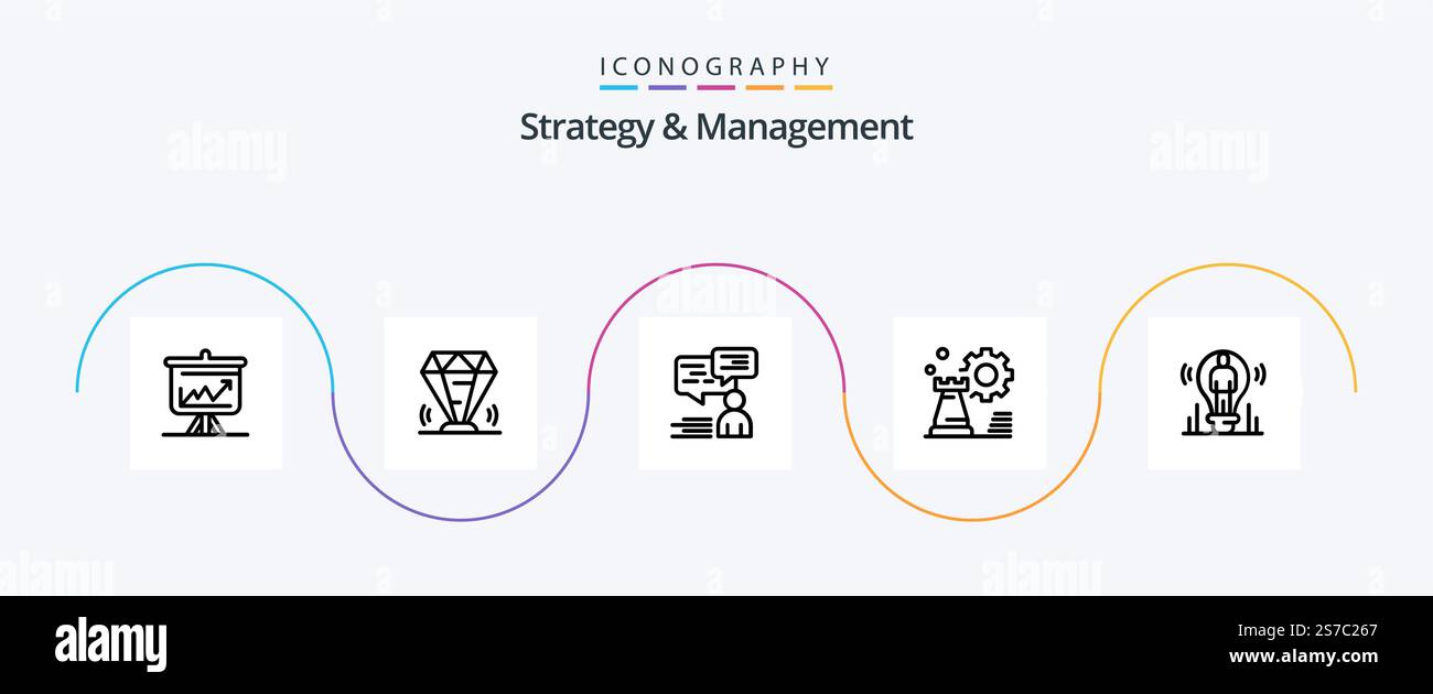 Strategy And Management Line 5 Icon Pack Including chess. strategy ...
