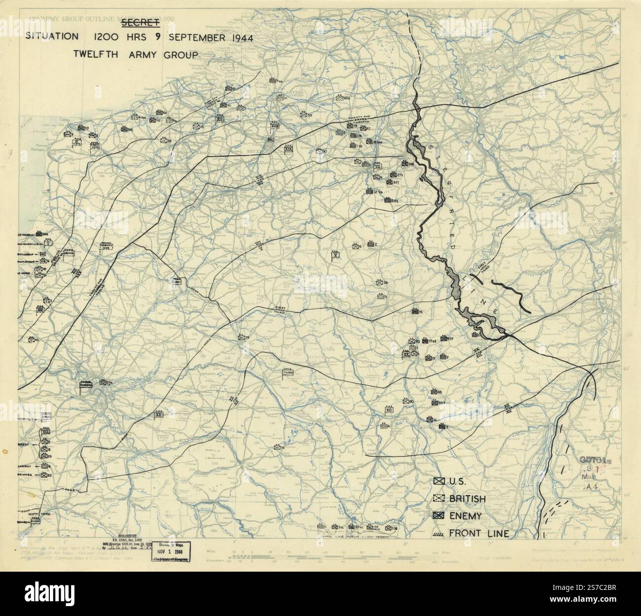 [September 9, 1944], HQ Twelfth Army Group situation map. 1944 by ...