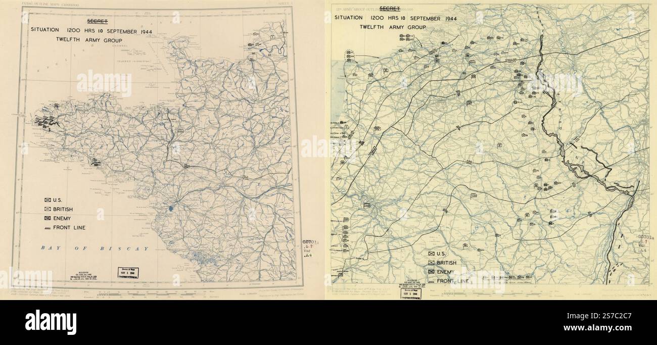 [September 10, 1944], HQ Twelfth Army Group situation map. 1944 by ...