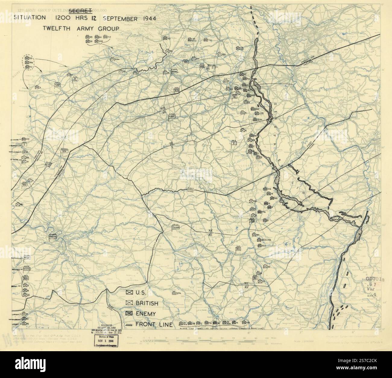 [September 12, 1944], HQ Twelfth Army Group situation map. 1944 by ...