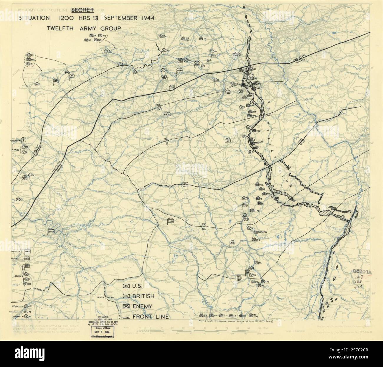 [September 13, 1944], HQ Twelfth Army Group situation map. 1944 by ...