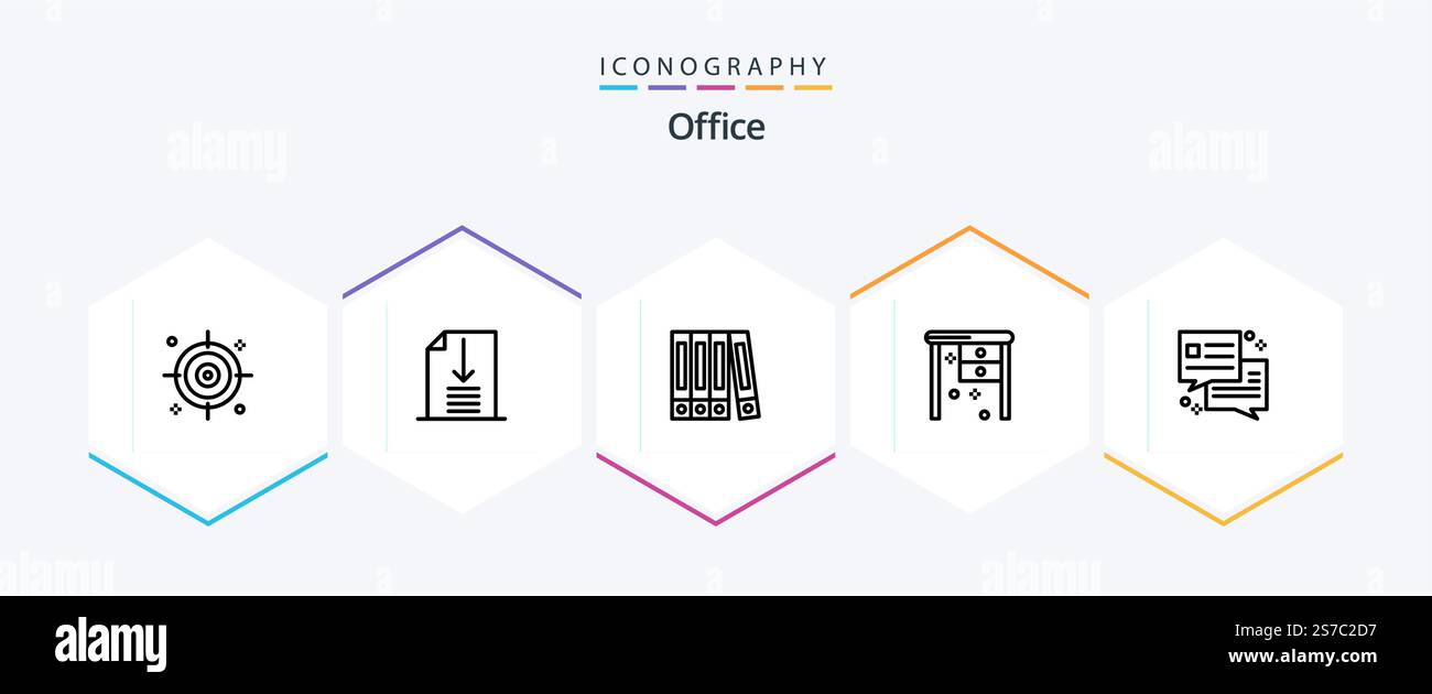 Office 25 Line icon pack including . . desk. office. chat Stock Vector ...
