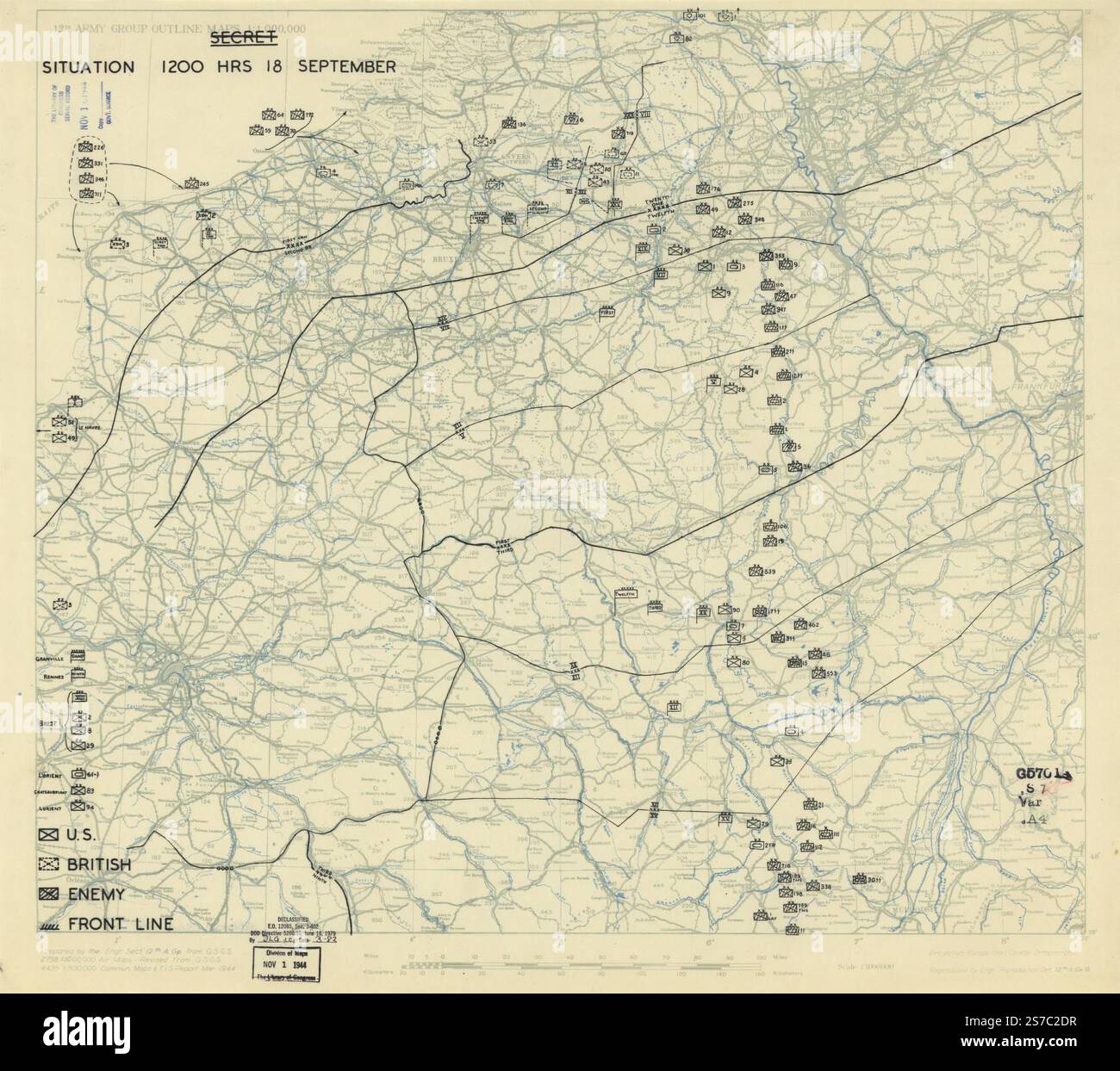 [September 18, 1944], HQ Twelfth Army Group situation map. 1944 by ...
