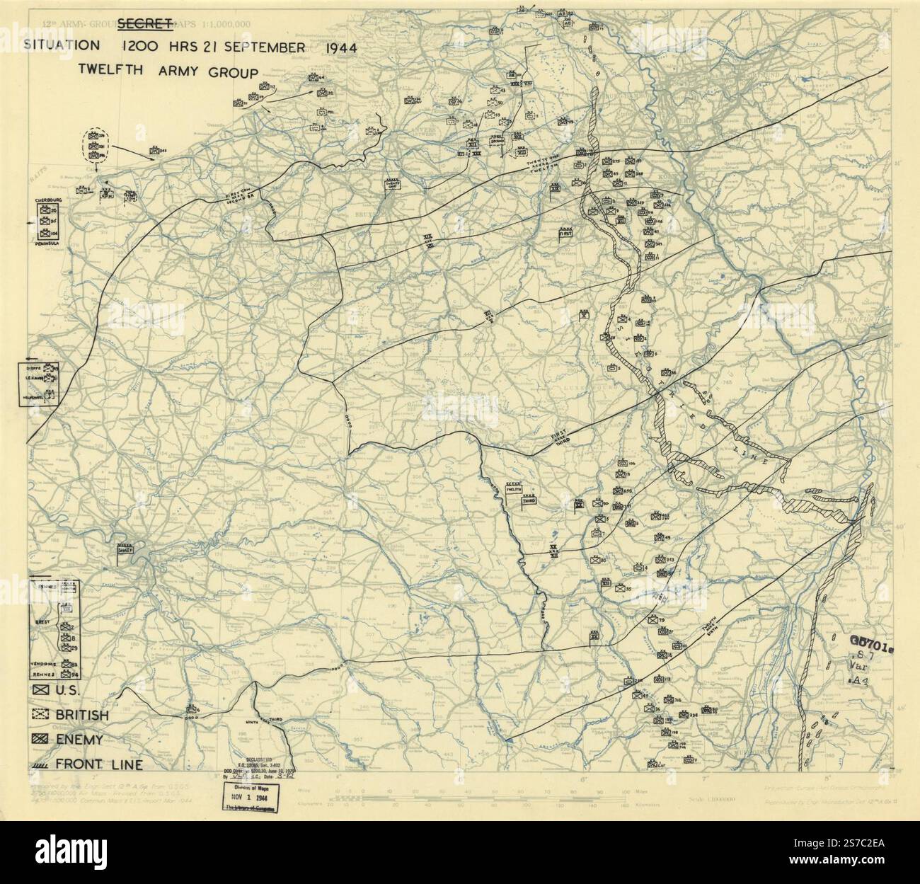 [September 21, 1944], HQ Twelfth Army Group situation map. 1944 by ...