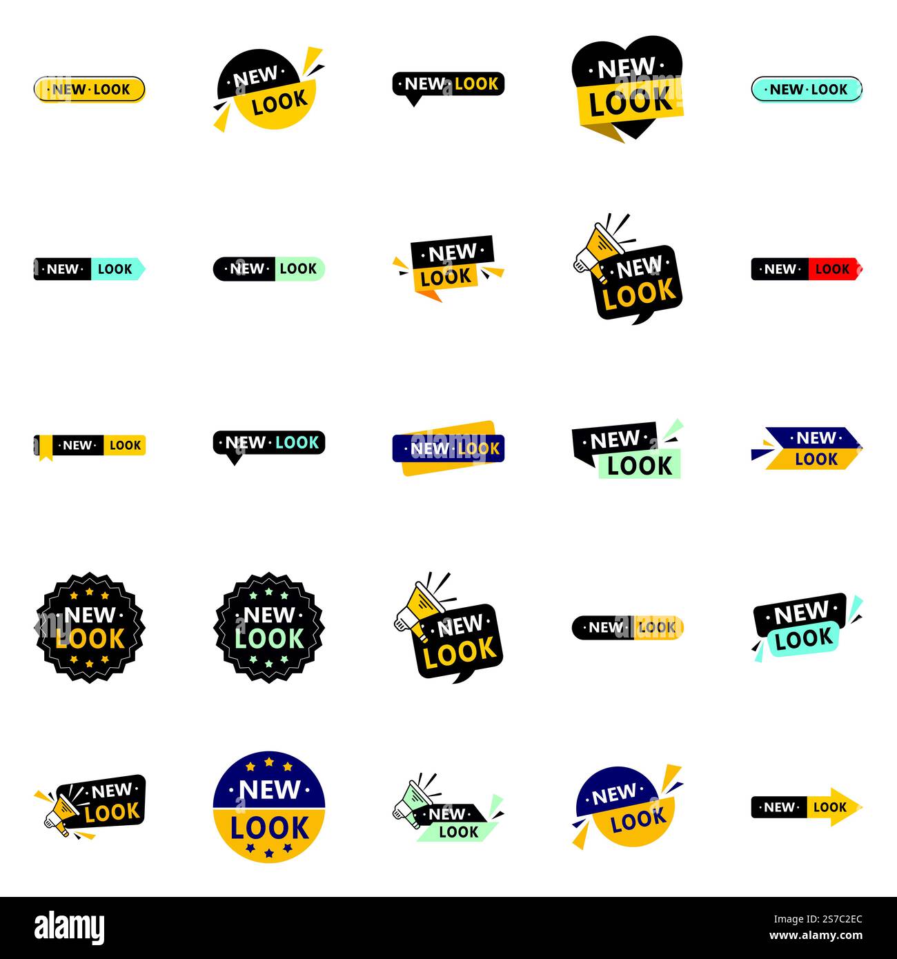 New Look 25 fresh vector designs for a new brand direction Stock Vector ...