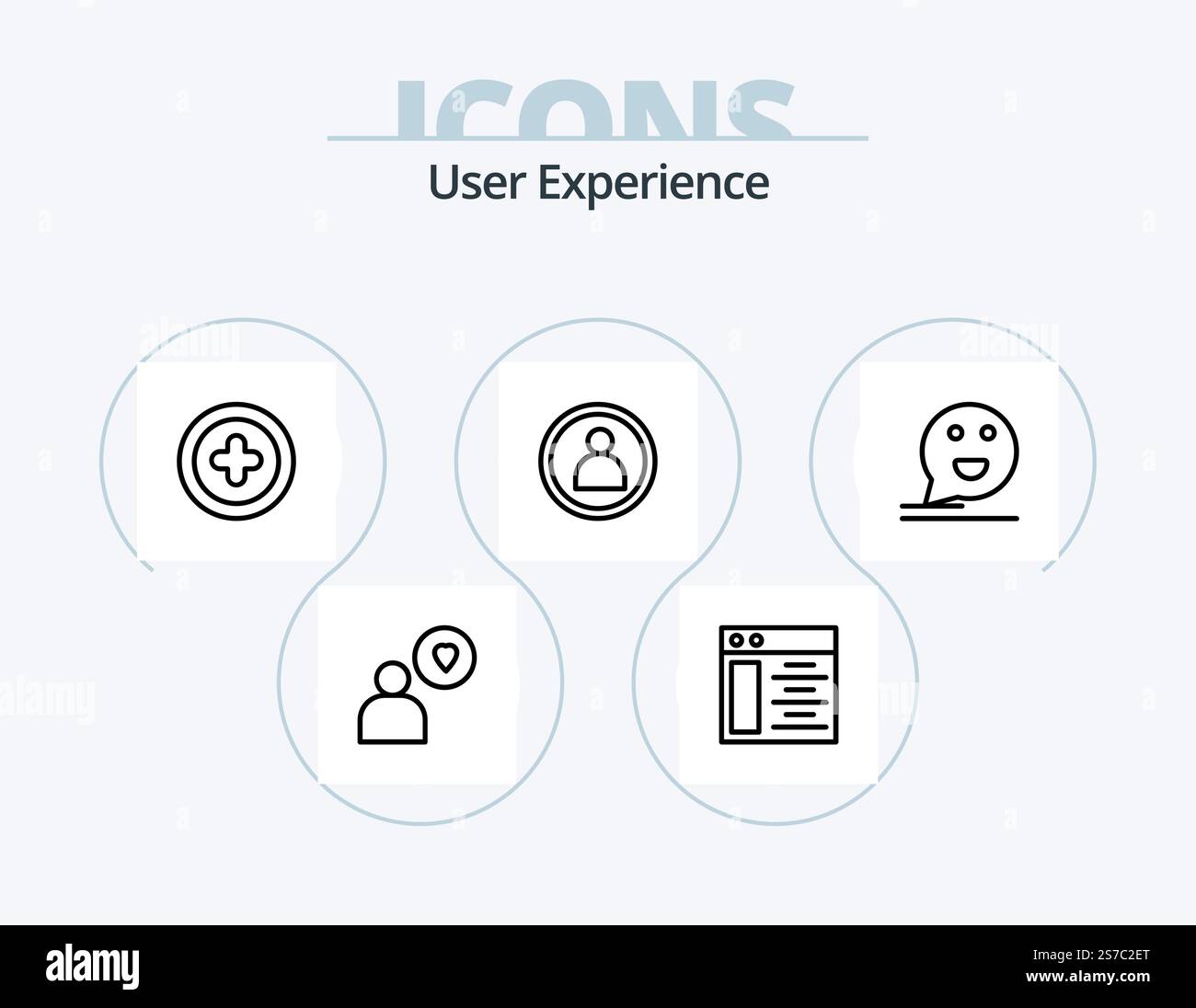 User Experience Line Icon Pack 5 Icon Design. . monitor. user. computer. one Stock Vector Image ...