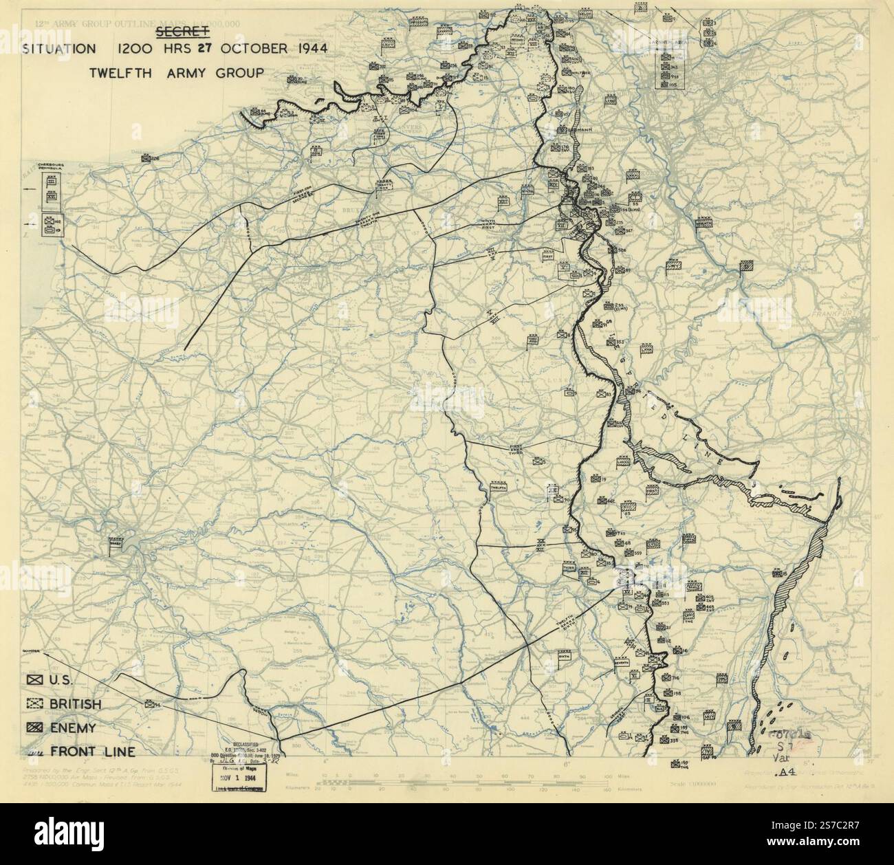 [October 27, 1944], HQ Twelfth Army Group situation map. 1944 by Allied ...