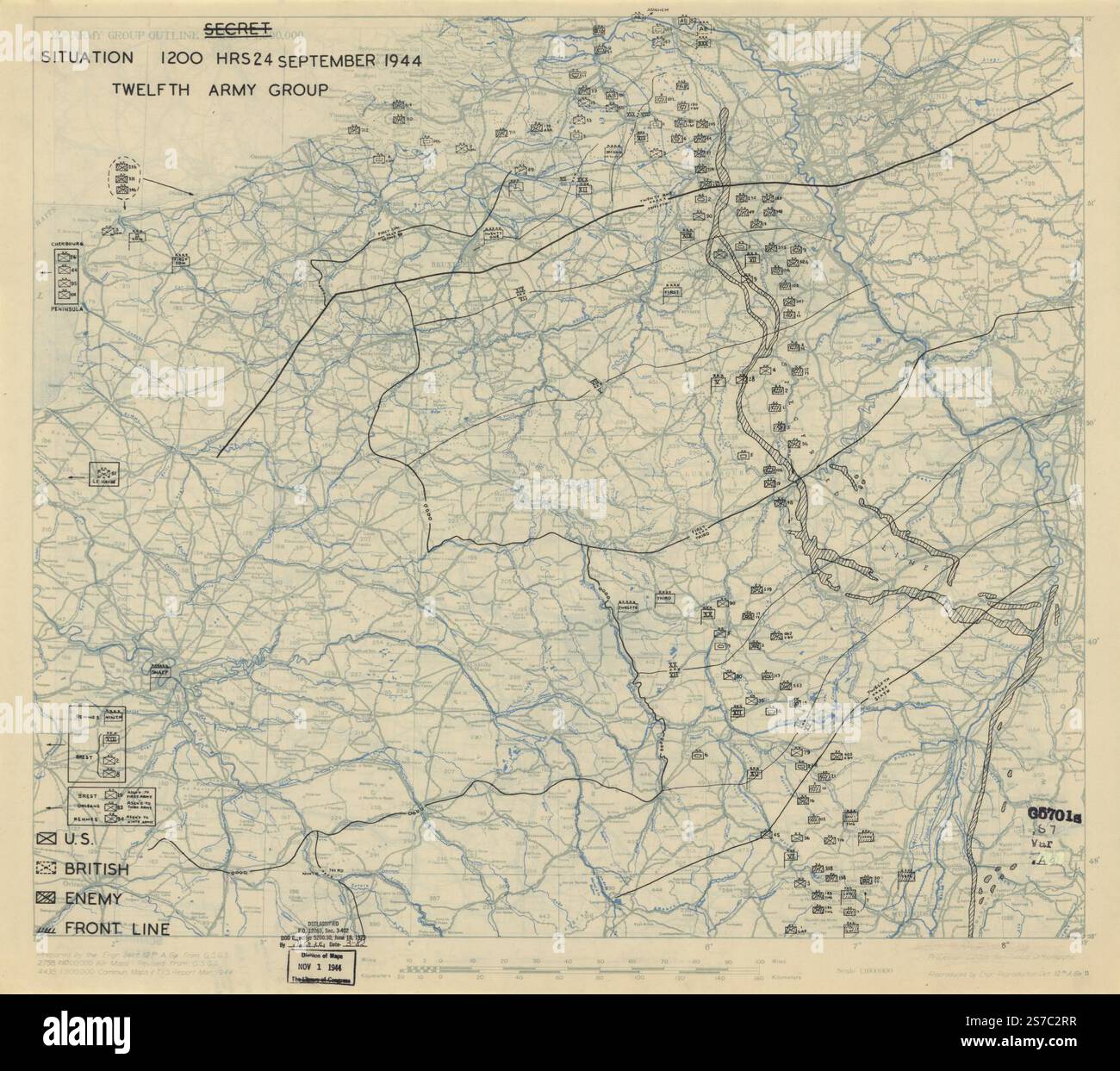 [September 24, 1944], HQ Twelfth Army Group situation map. 1944 by ...