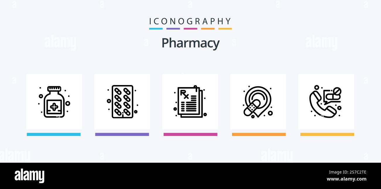 Pharmacy Line 5 Icon Pack Including pharmacy. calcium. checkup ...