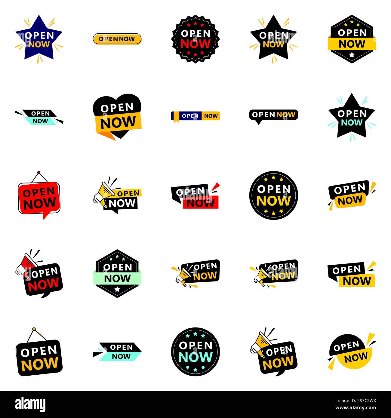 25 Professional Open Now Sign Templates Stock Vector Image & Art - Alamy