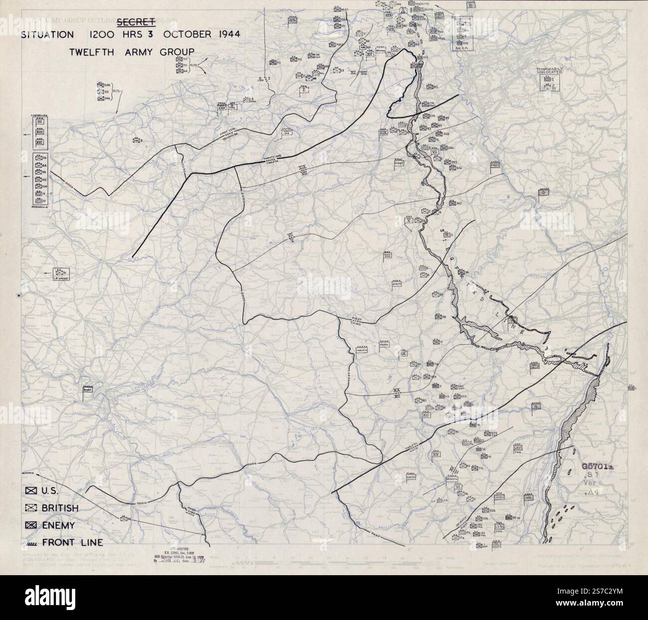 [October 3, 1944], HQ Twelfth Army Group situation map. 1944 by Allied ...
