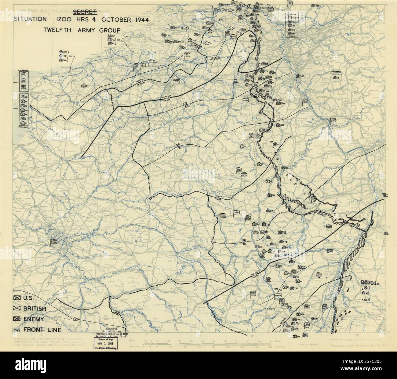 [October 4, 1944], HQ Twelfth Army Group situation map. 1944 by Allied ...