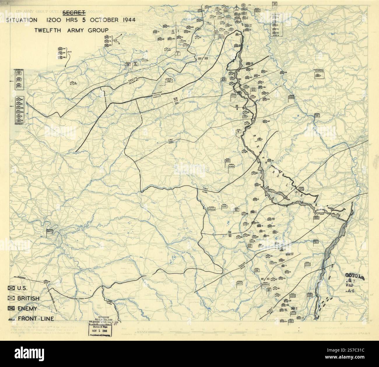 [October 5, 1944], HQ Twelfth Army Group situation map. 1944 by Allied ...