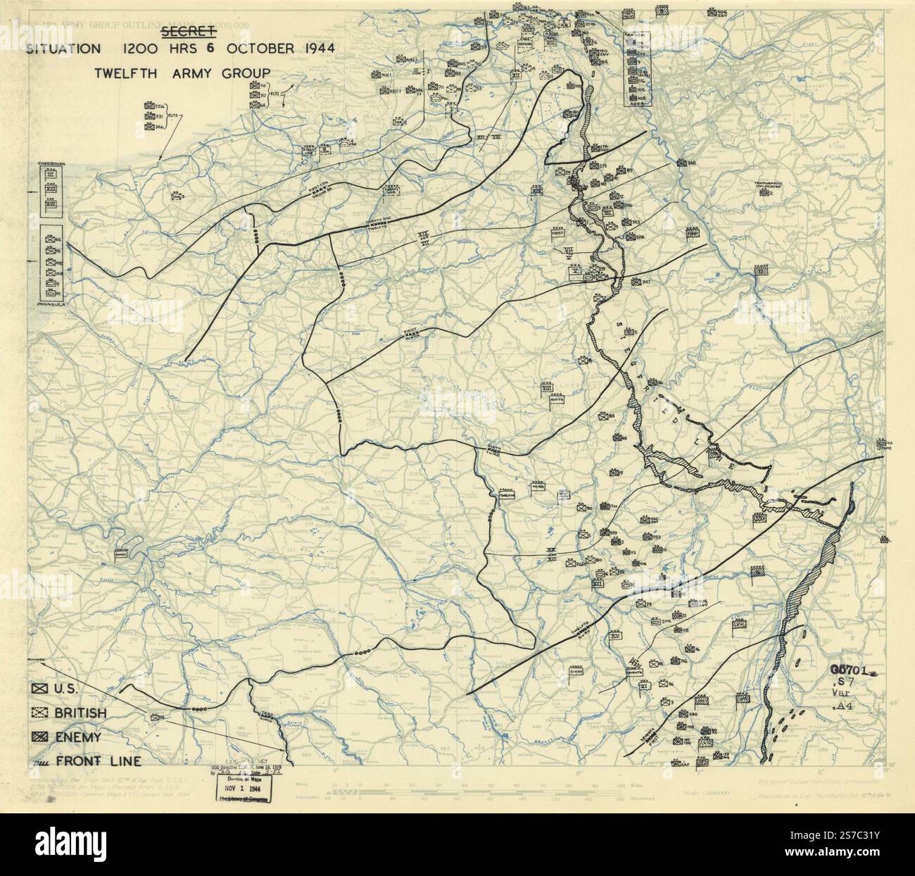 [October 6, 1944], HQ Twelfth Army Group situation map. 1944 by Allied ...