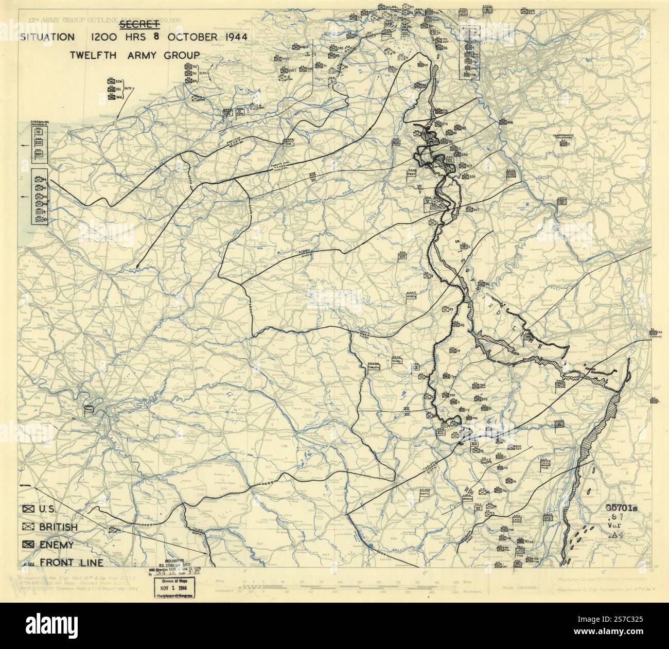 [October 8, 1944], HQ Twelfth Army Group situation map. 1944 by Allied ...