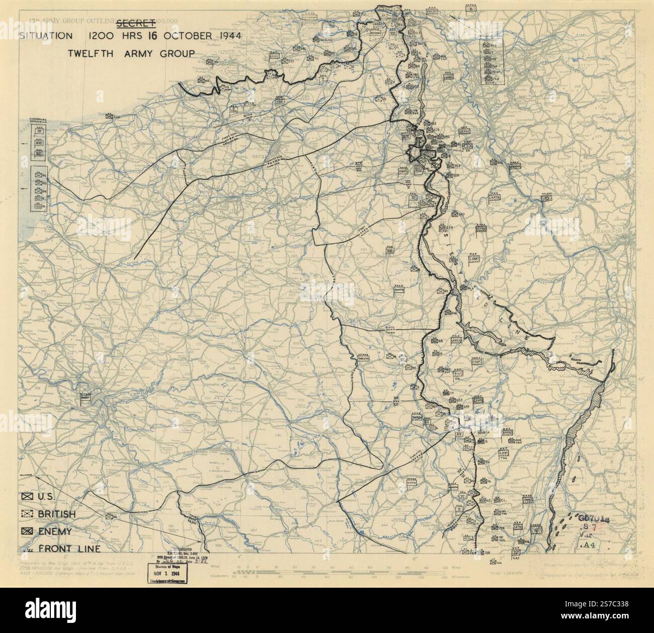 [October 16, 1944], HQ Twelfth Army Group situation map. 1944 by Allied ...