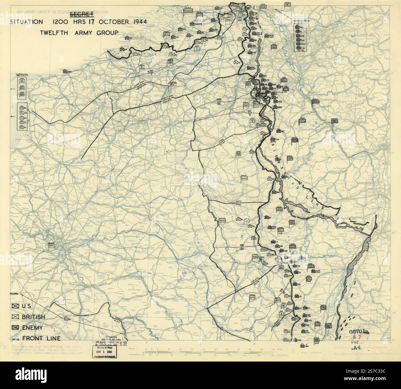 [October 17, 1944], HQ Twelfth Army Group situation map. 1944 by Allied ...