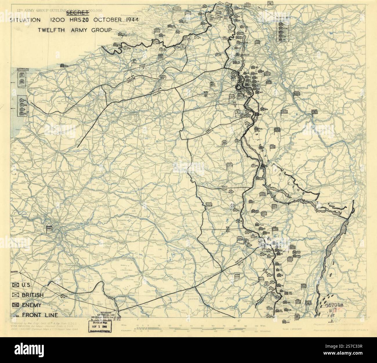 [October 20, 1944], HQ Twelfth Army Group situation map. 1944 by Allied ...