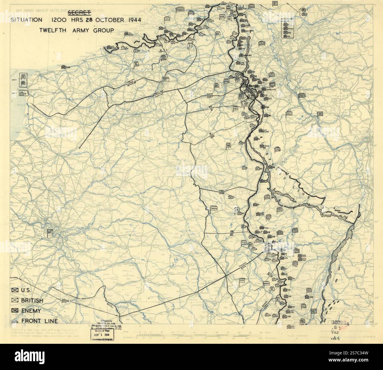 [October 28, 1944], HQ Twelfth Army Group situation map. 1944 by Allied ...