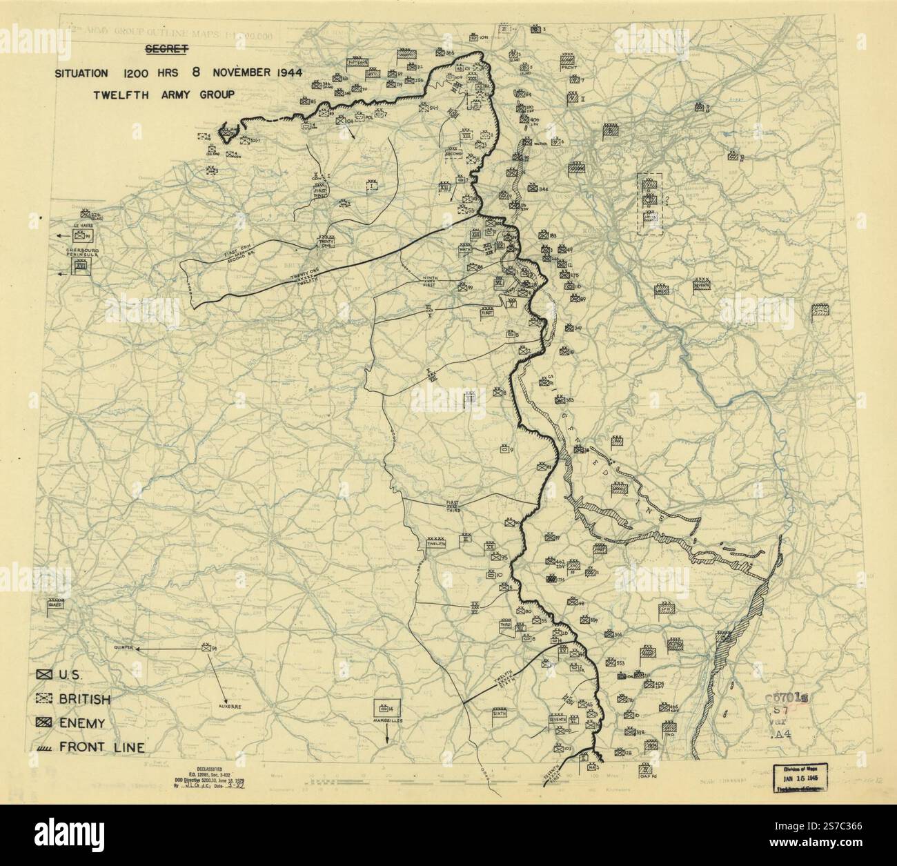 [November 8, 1944], HQ Twelfth Army Group situation map. 1944 by Allied ...
