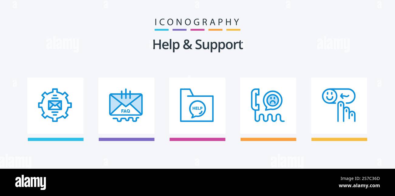 Help And Support Blue 5 Icon Pack Including help. emotion. file. rating ...