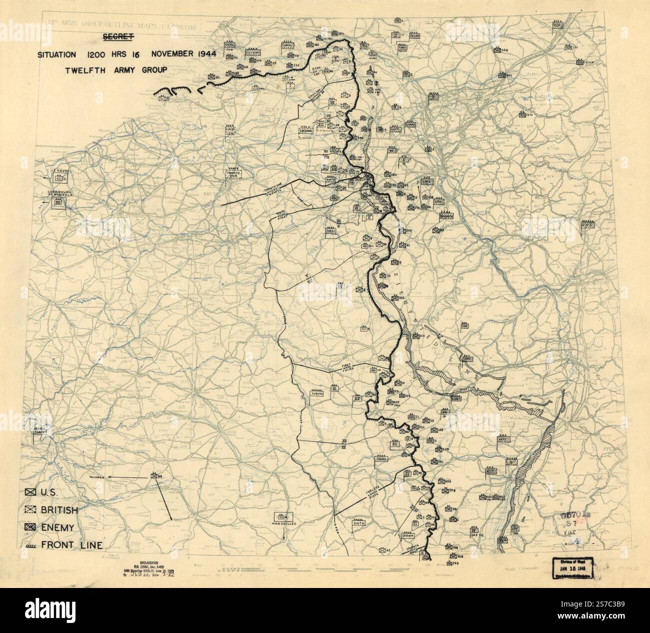 [November 16, 1944], HQ Twelfth Army Group situation map. 1944 by ...