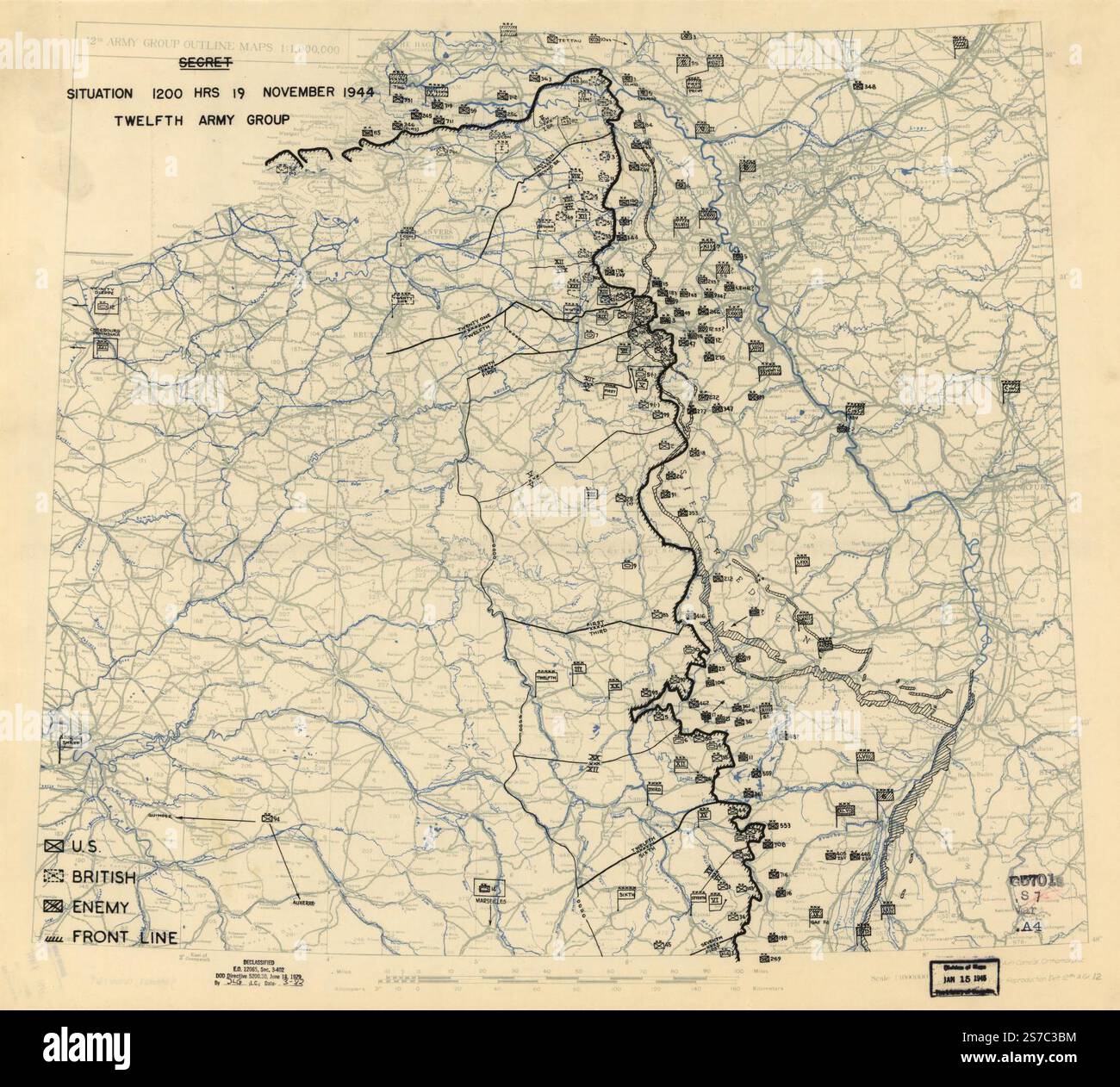 [November 19, 1944], HQ Twelfth Army Group situation map. 1944 by ...