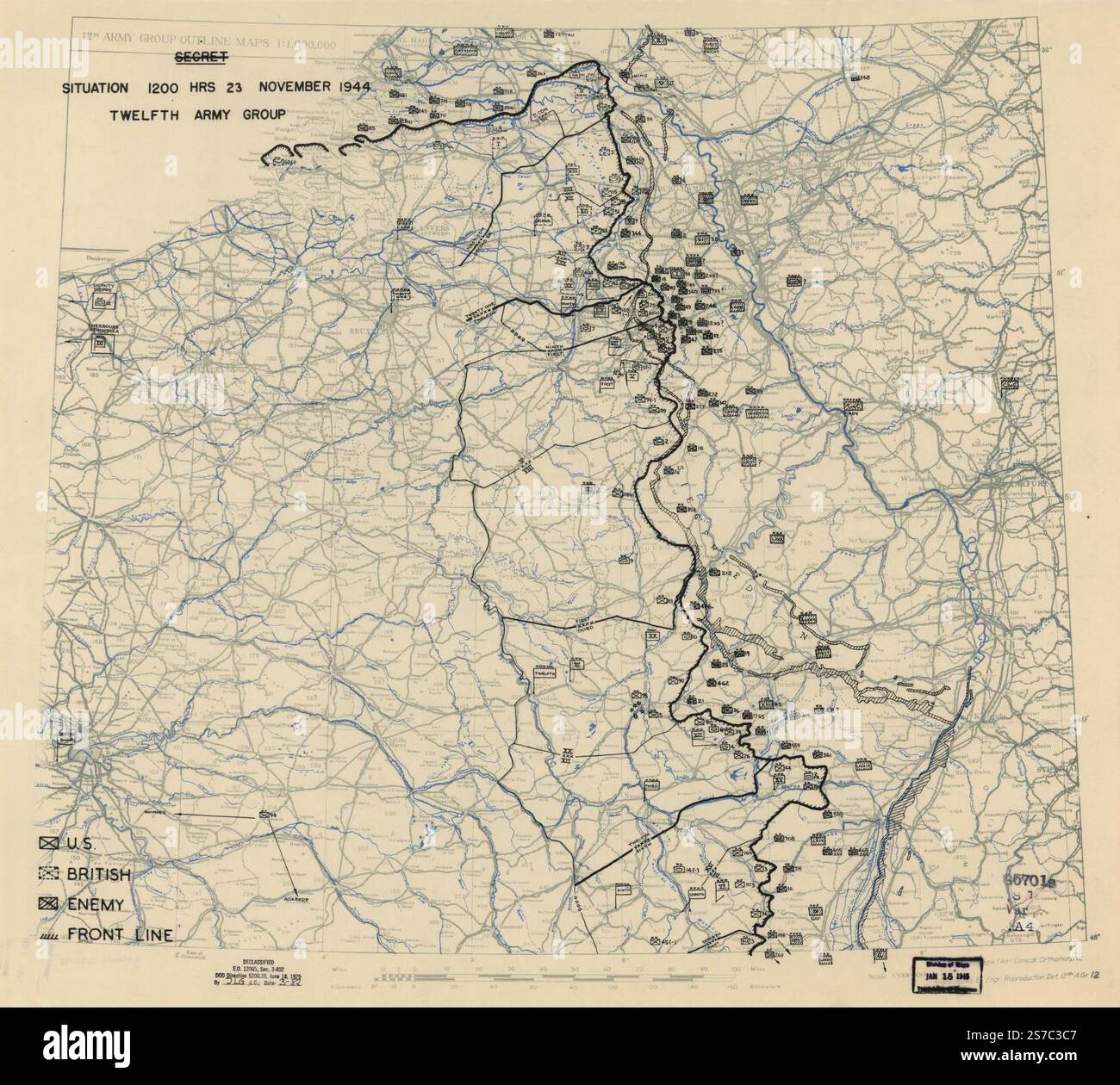[November 23, 1944], HQ Twelfth Army Group situation map. 1944 by ...
