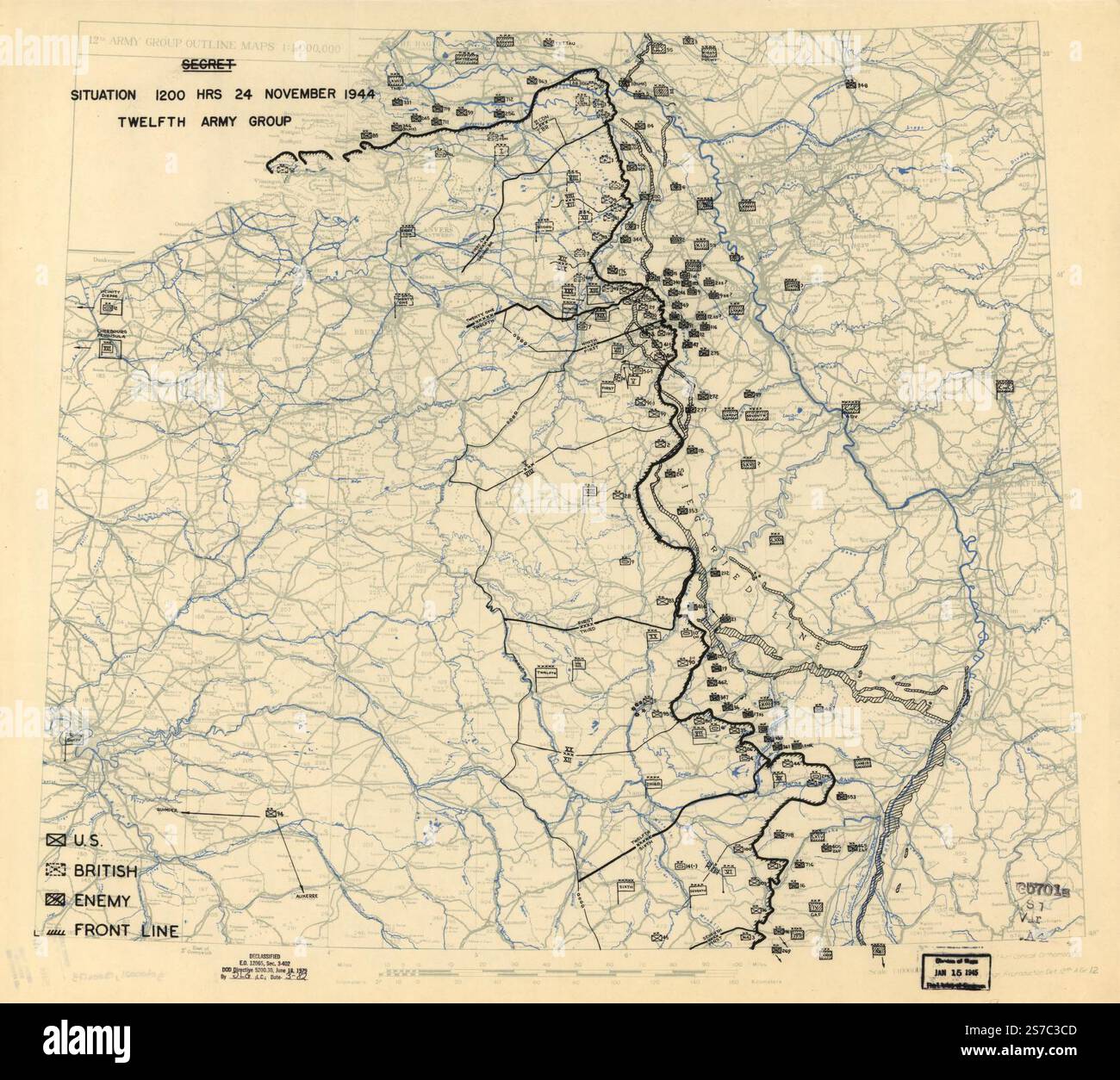 [November 24, 1944], HQ Twelfth Army Group situation map. 1944 by ...