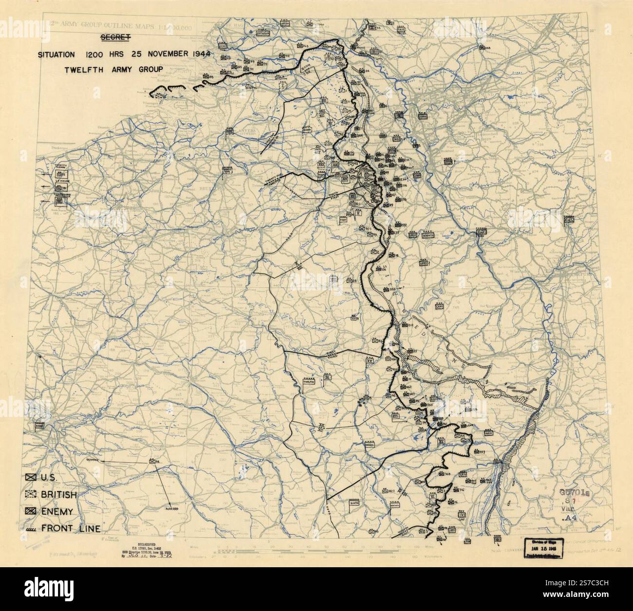 [November 25, 1944], HQ Twelfth Army Group situation map. 1944 by ...