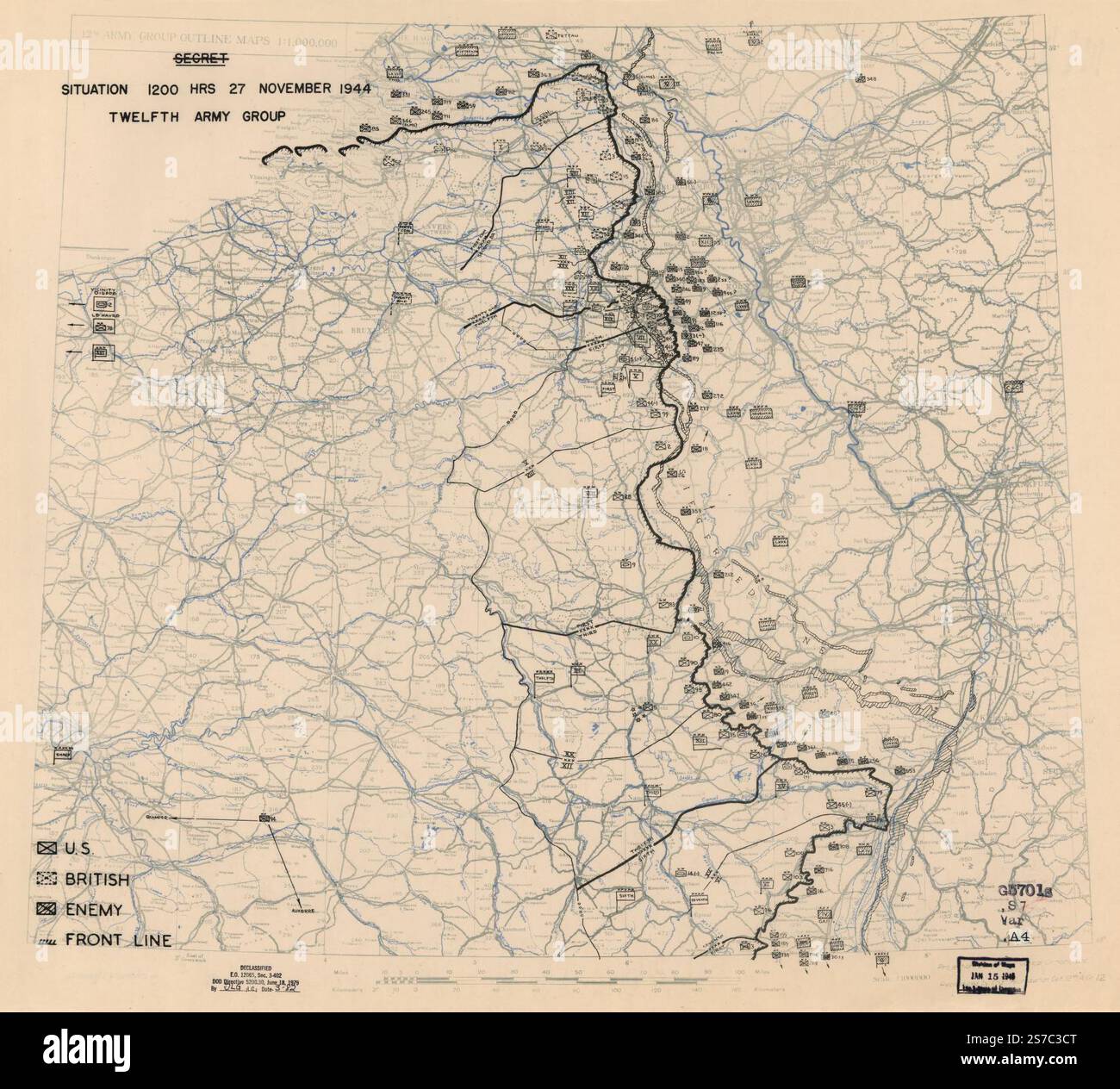 [November 27, 1944], HQ Twelfth Army Group situation map. 1944 by ...