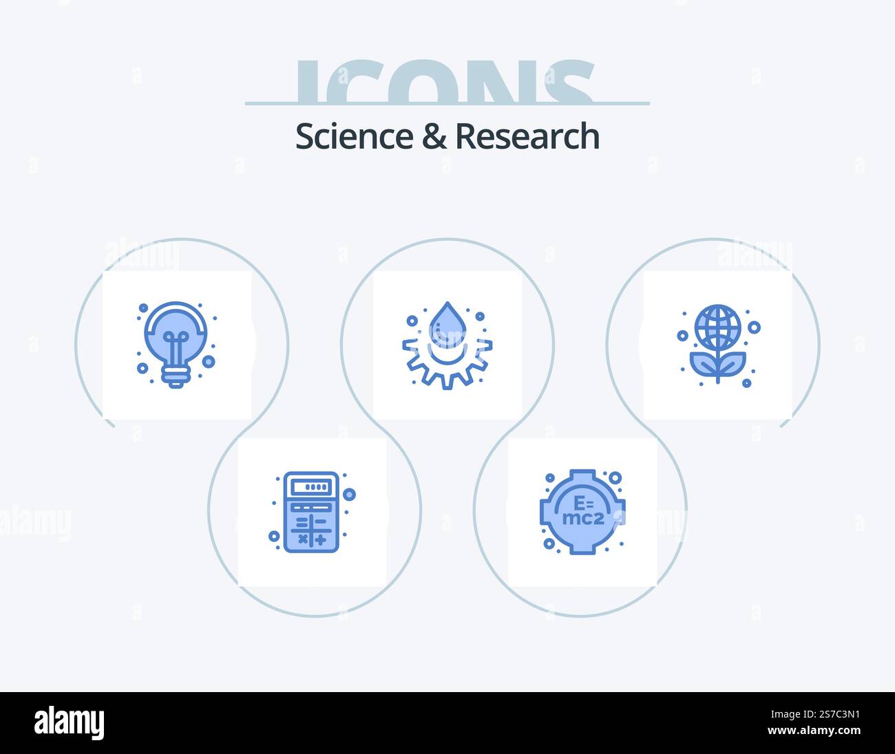 Science Blue Icon Pack 5 Icon Design. globe. experiment. electricity ...