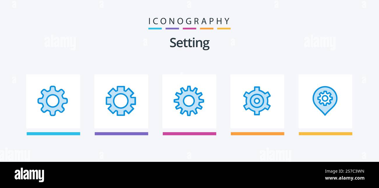 Setting Blue 5 Icon Pack Including . map. setting. location. gear ...