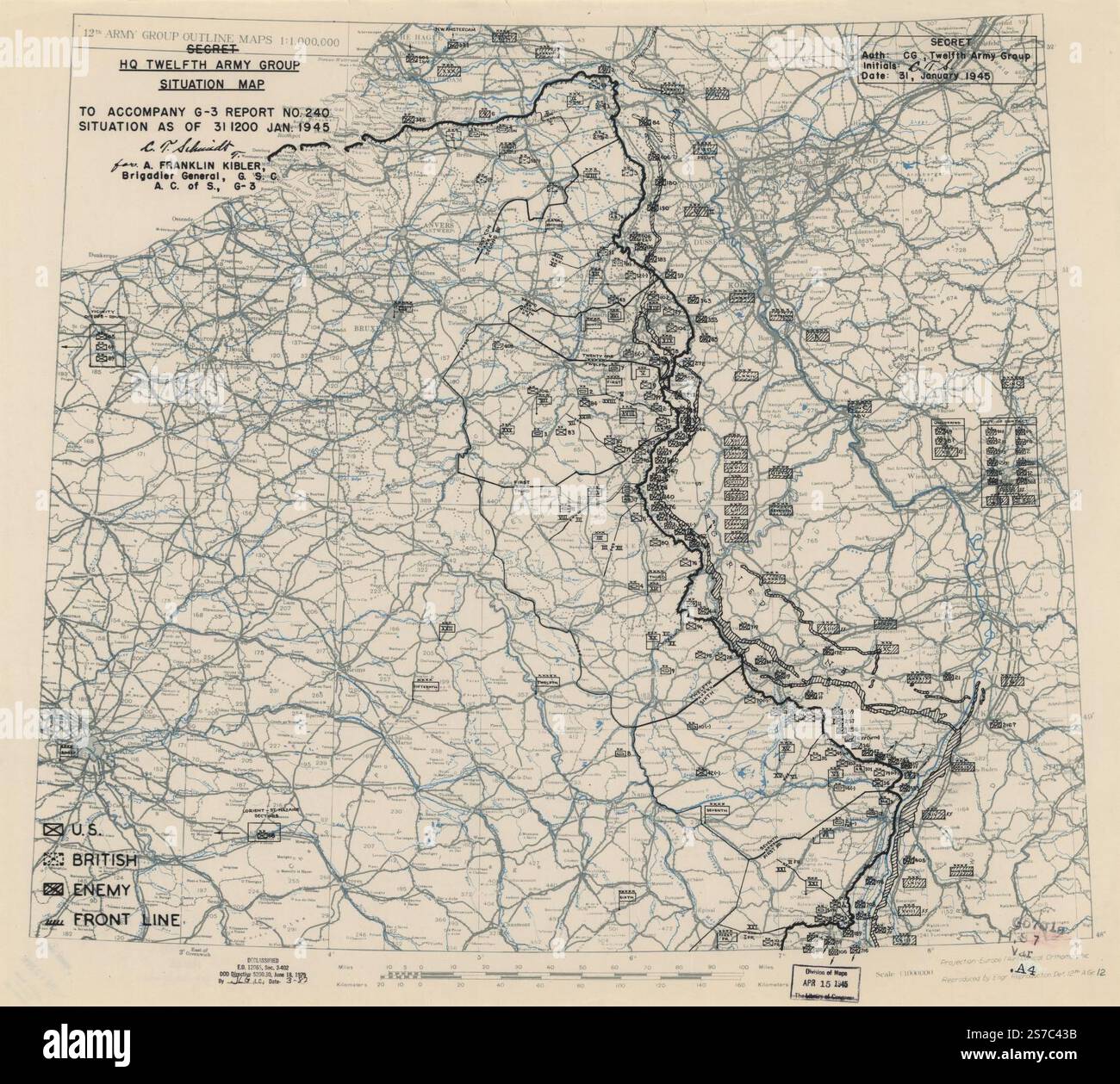 [January 31, 1945], HQ Twelfth Army Group situation map. 1945 by Allied ...