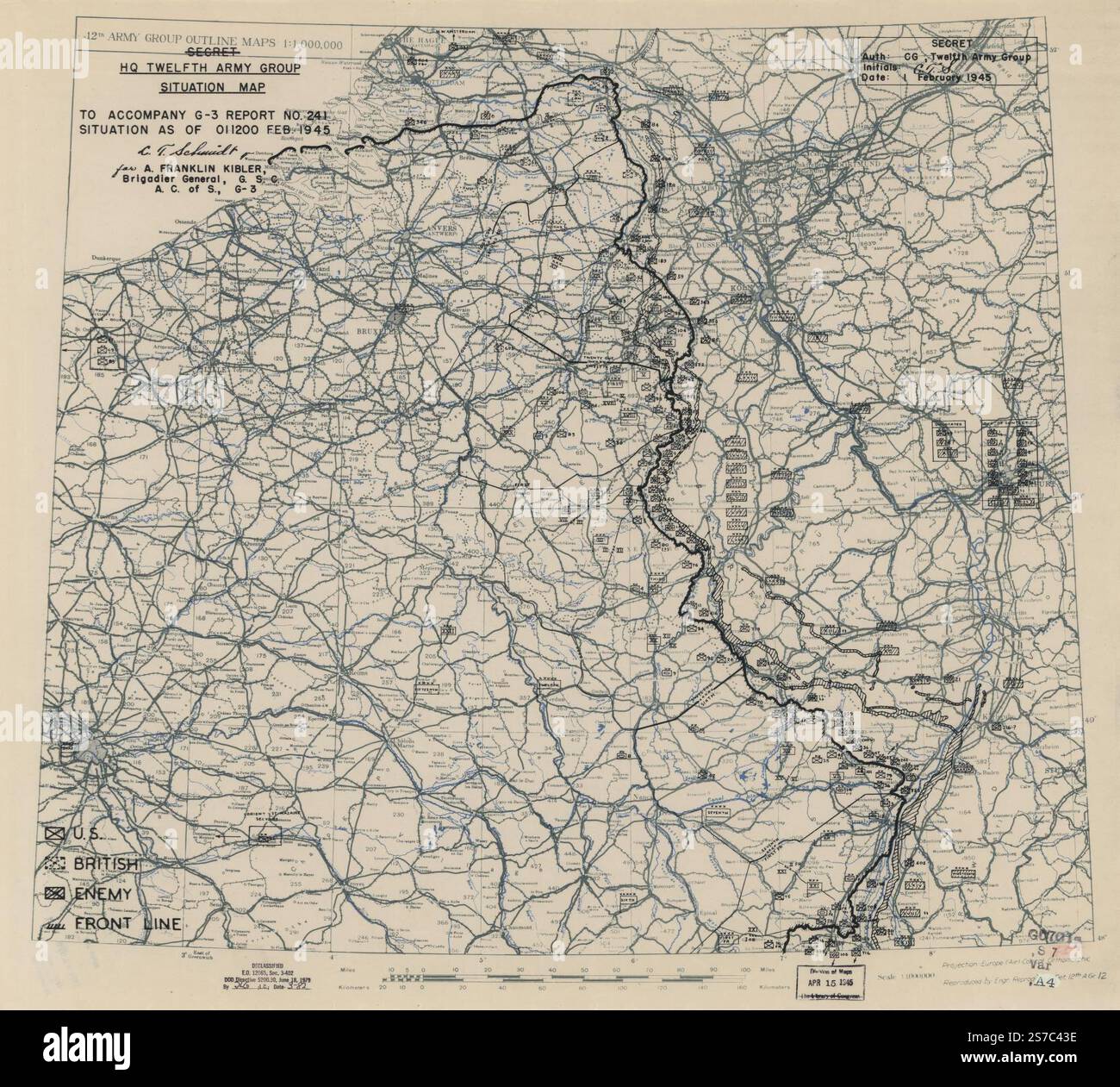 [February 1, 1945], HQ Twelfth Army Group situation map. 1945 by Allied ...