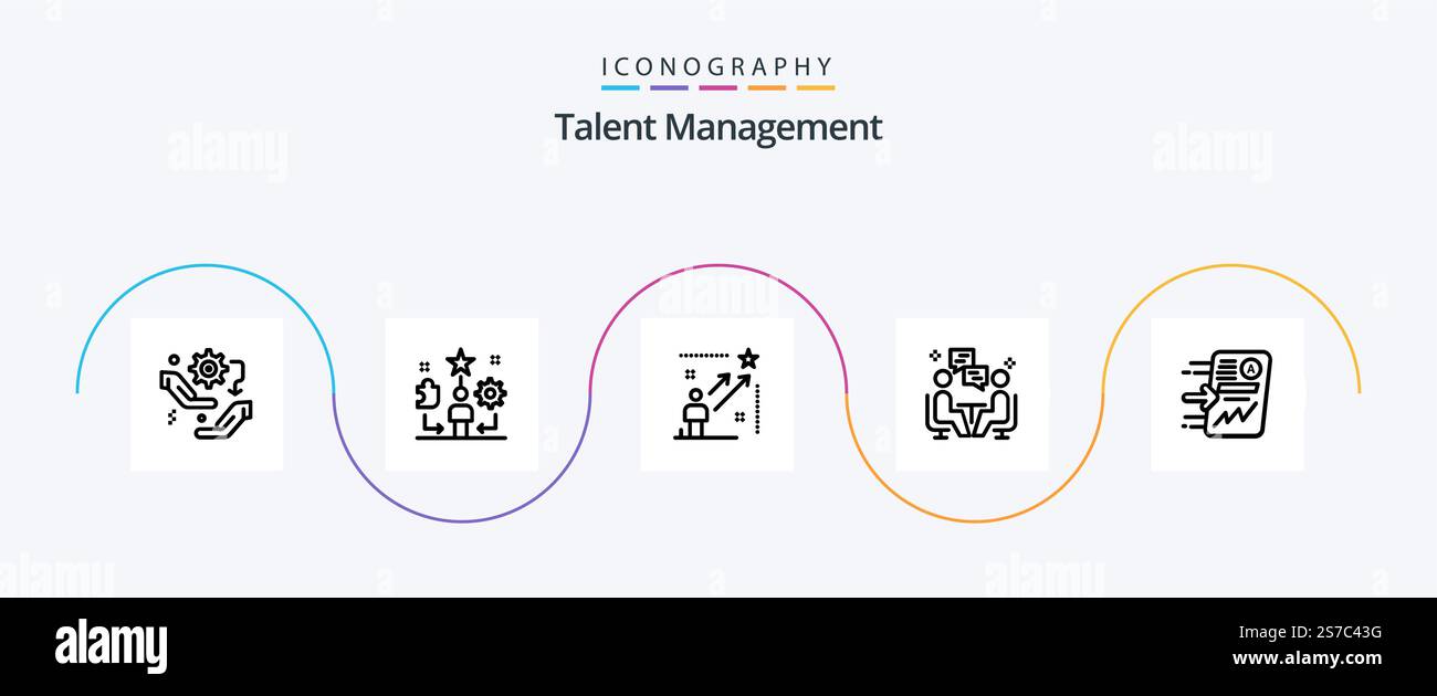 Talent Management Line 5 Icon Pack Including chat. meeting. star ...