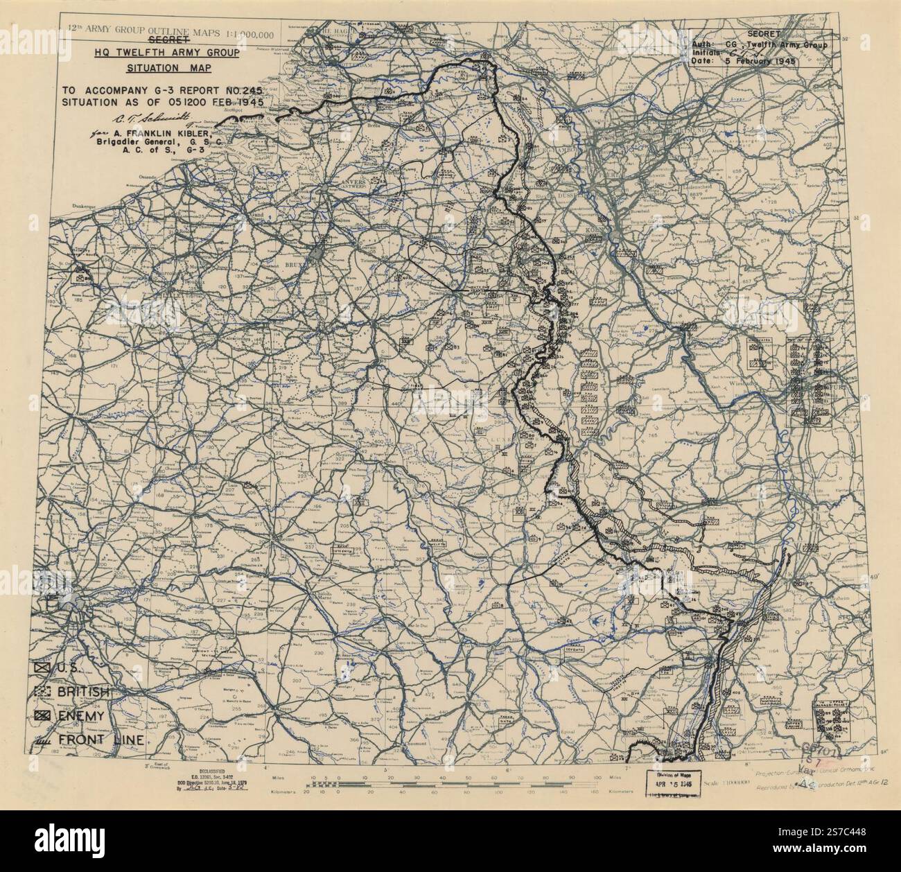 [February 5, 1945], HQ Twelfth Army Group situation map. 1945 by Allied ...