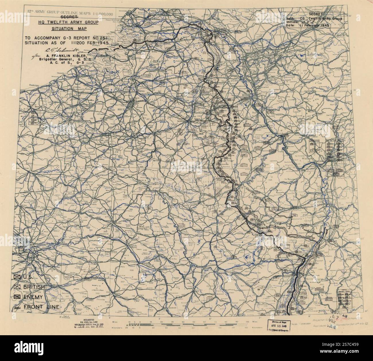 [February 11, 1945], HQ Twelfth Army Group situation map. 1945 by ...