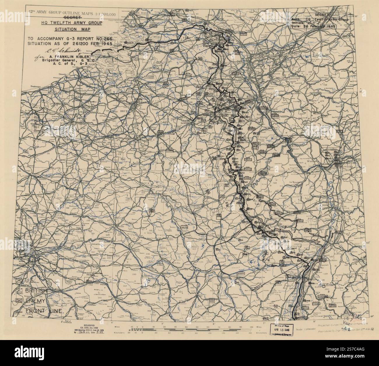 [February 26, 1945], HQ Twelfth Army Group situation map. 1945 by ...