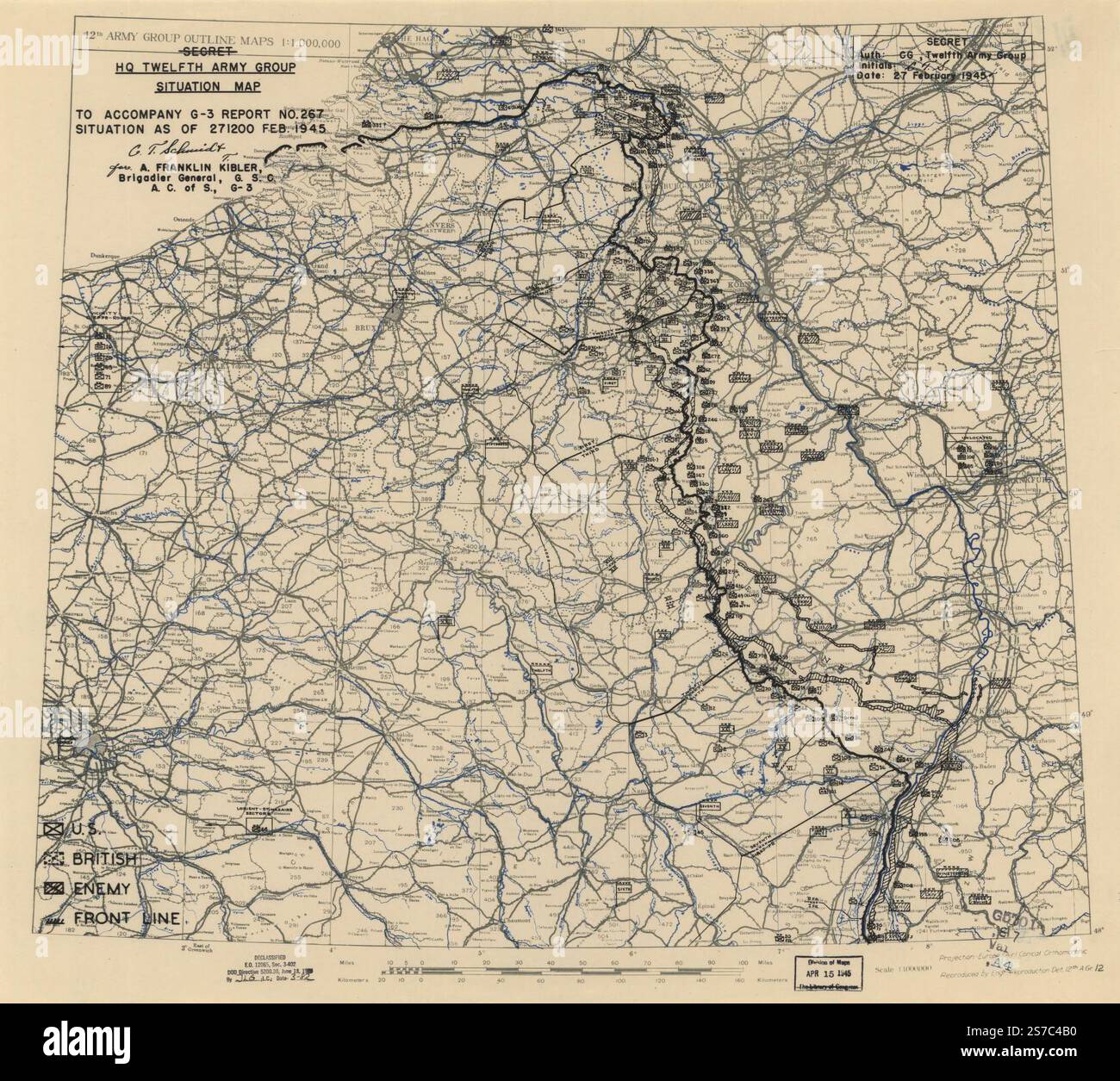 [February 27, 1945], HQ Twelfth Army Group situation map. 1945 by ...
