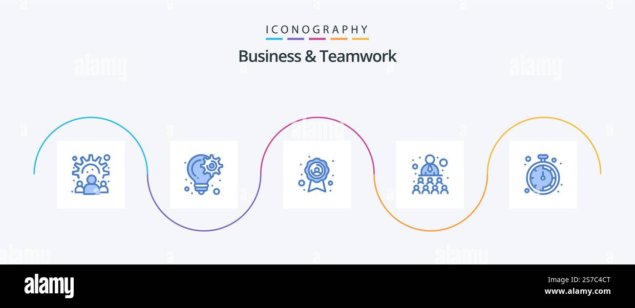 Business And Teamwork Blue 5 Icon Pack Including office. work. project ...