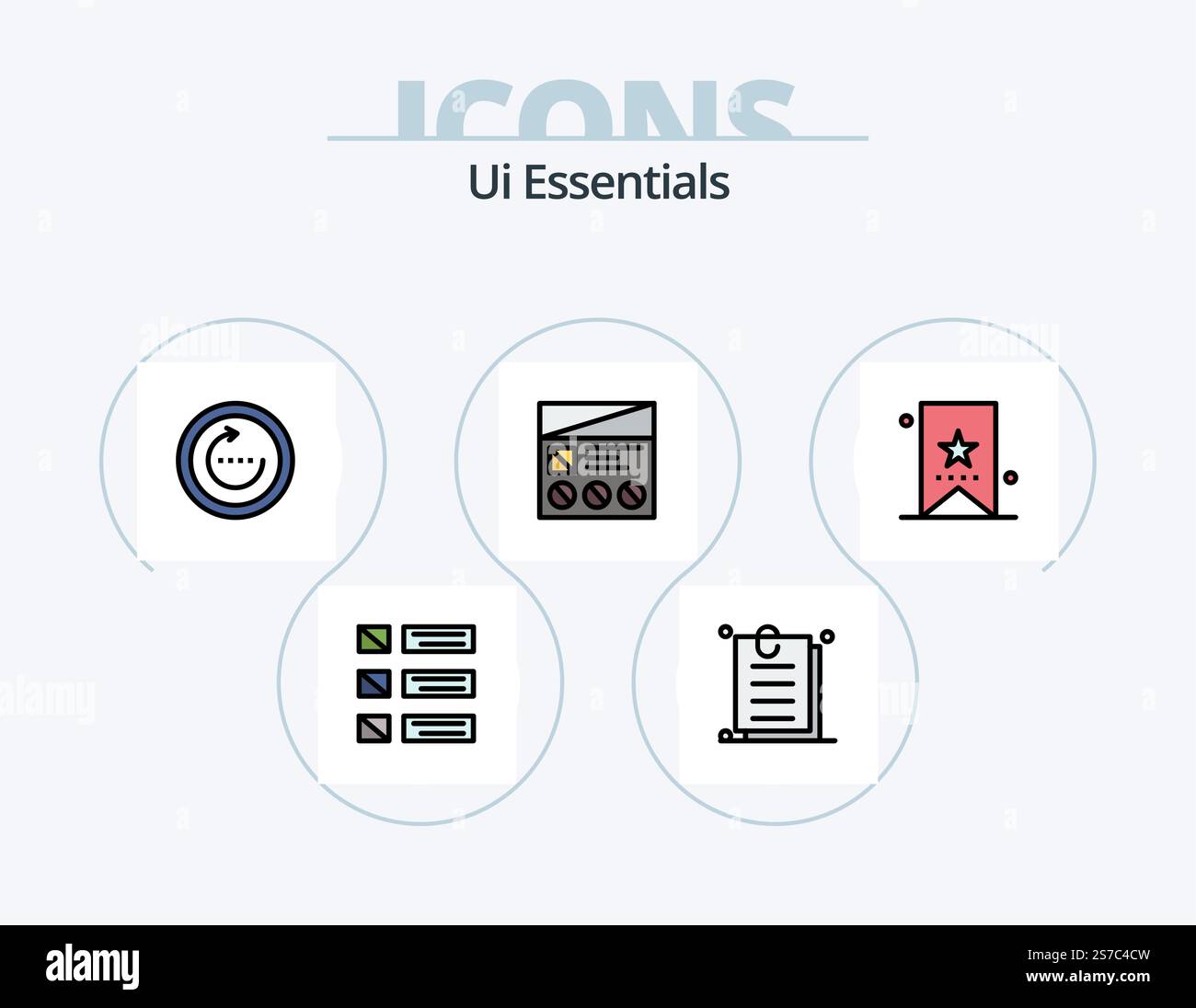 Ui Essentials Line Filled Icon Pack 5 Icon Design. photo. gallery. seo. right. interface Stock ...