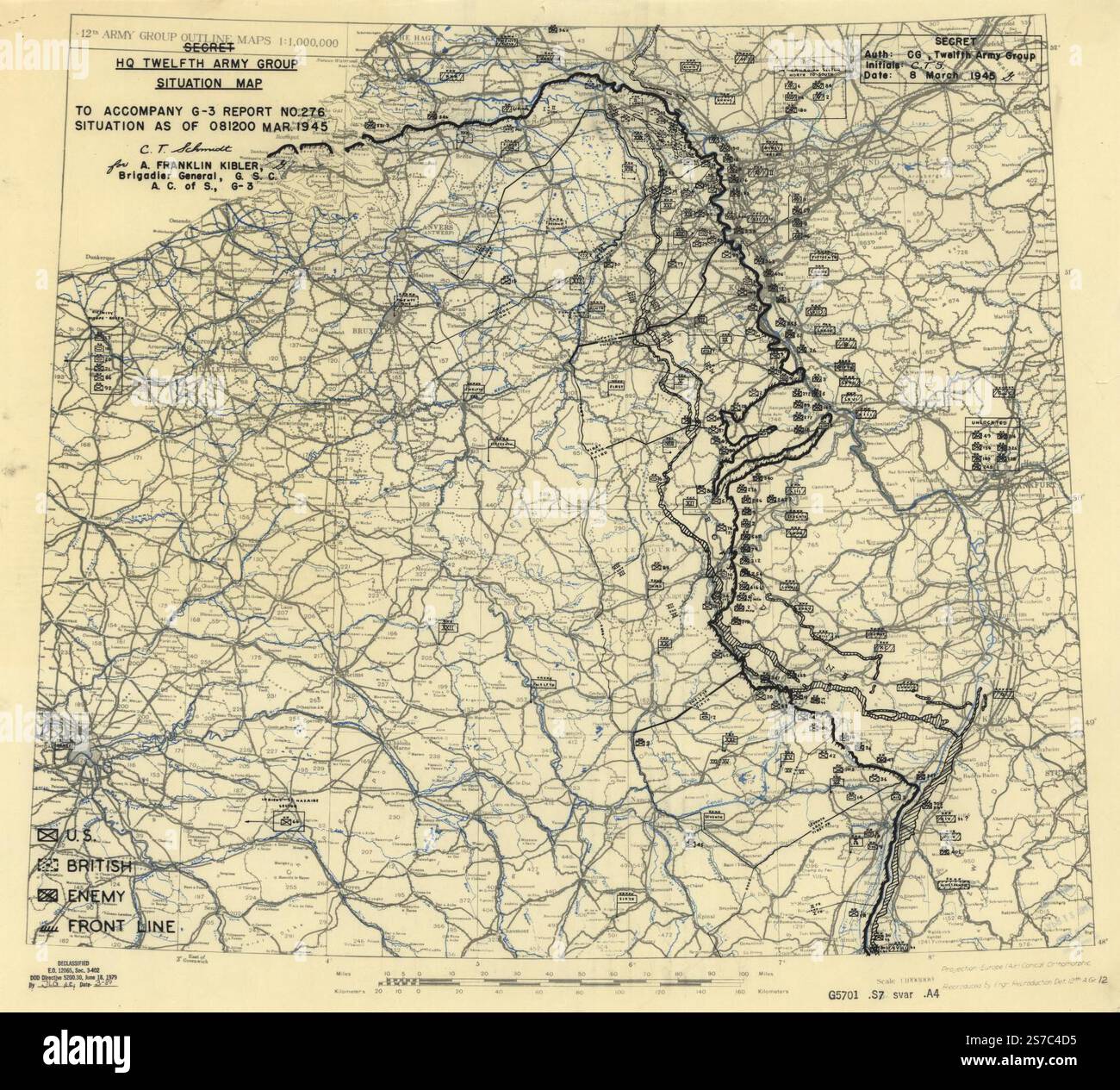 [March 8, 1945], HQ Twelfth Army Group situation map. 1945 by Allied ...