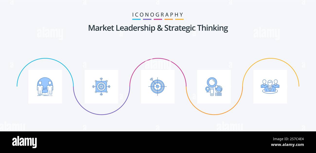 Market Leadership And Strategic Thinking Blue 5 Icon Pack Including ...
