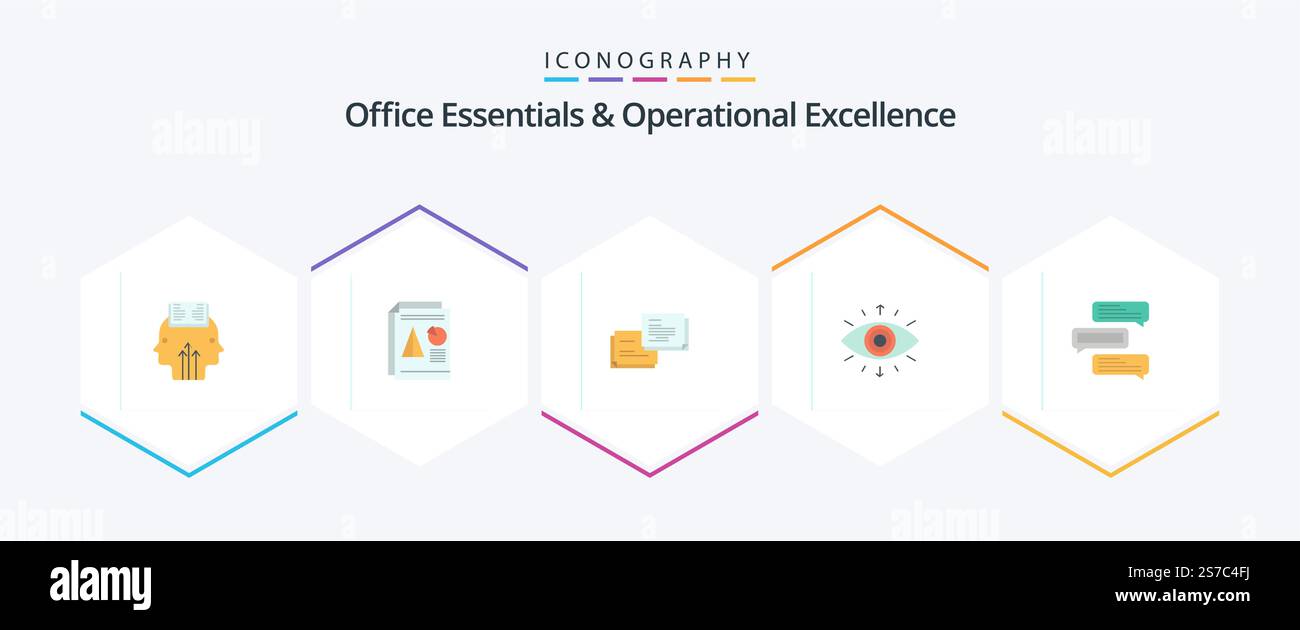Office Essentials And Operational Exellence 25 Flat icon pack including ...