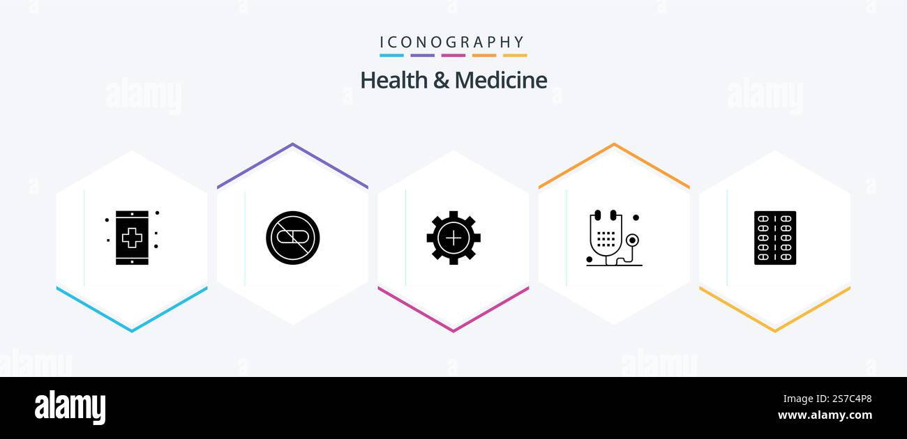 Health and Medicine 25 Glyph icon pack including form. disease ...